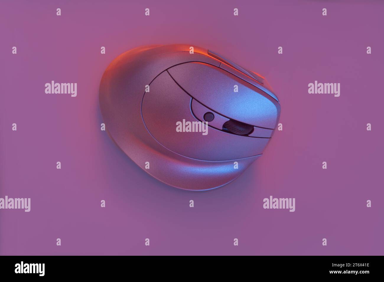 Vertical mouse in neon. Concept of body health. Office syndrome concept ...