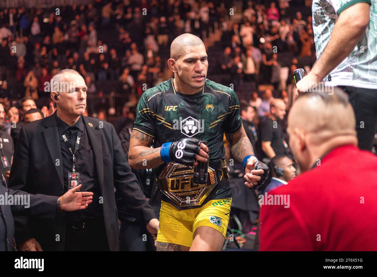 Jiri Prochazka of the Czech Republic (red) and Alex Pereira of Brazil ...
