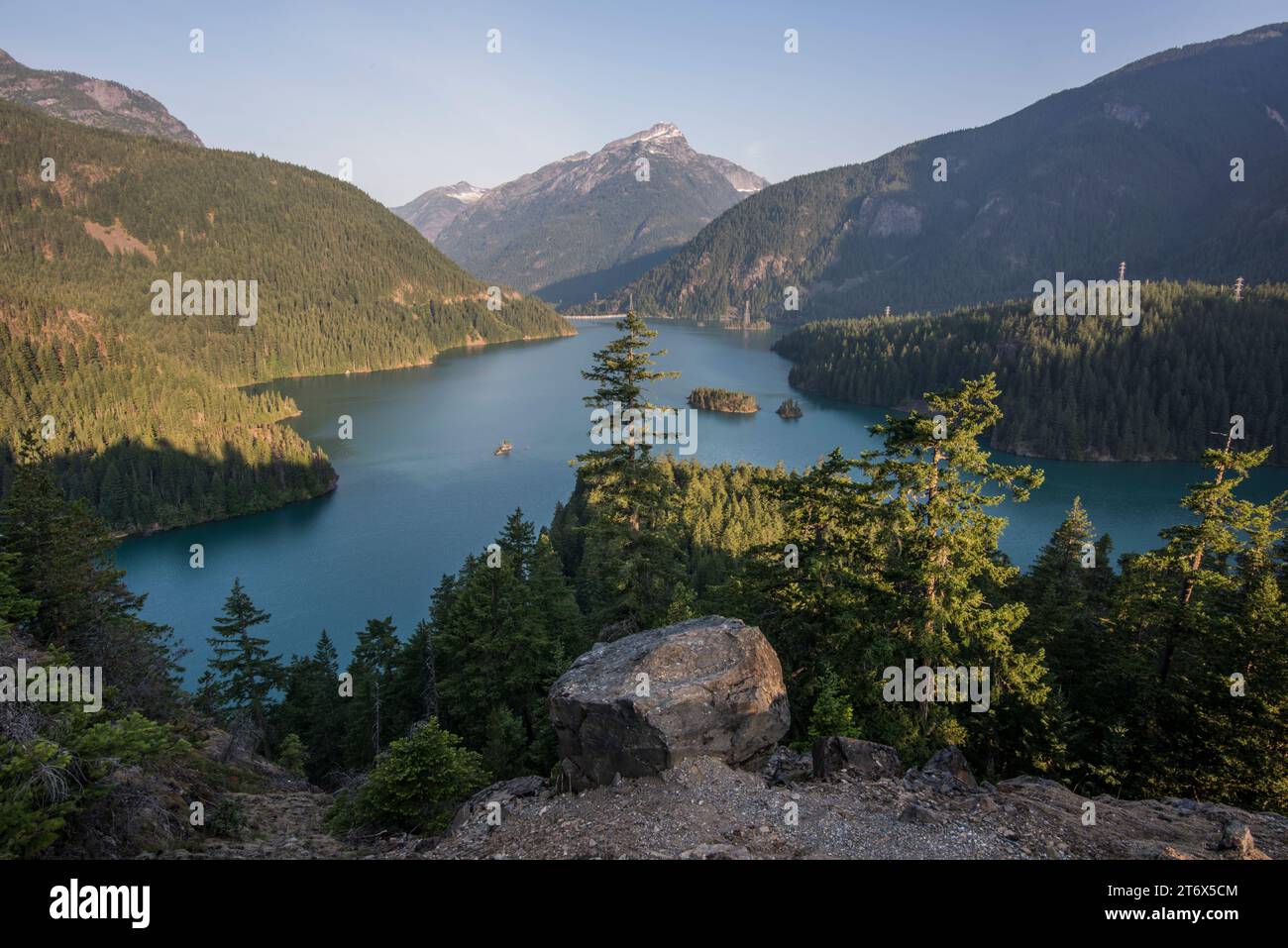 Early morning scenic views of Ross Lake national recreation area from ...