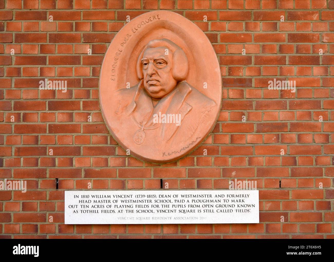 London, UK. Plaque (2010: Karen Newman) commemorating William Vincent ...