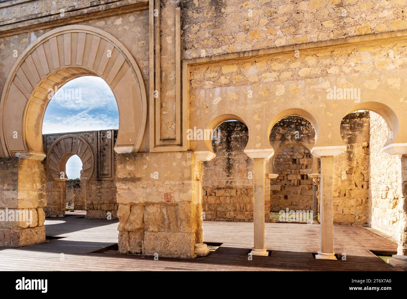 Horseshoe arches in the palatine city of Madinat al-Zahra, in Spanish ...