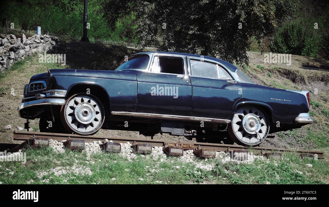 vintage car Chrysler New Yorker Deluxe with wheels modified for driving ...