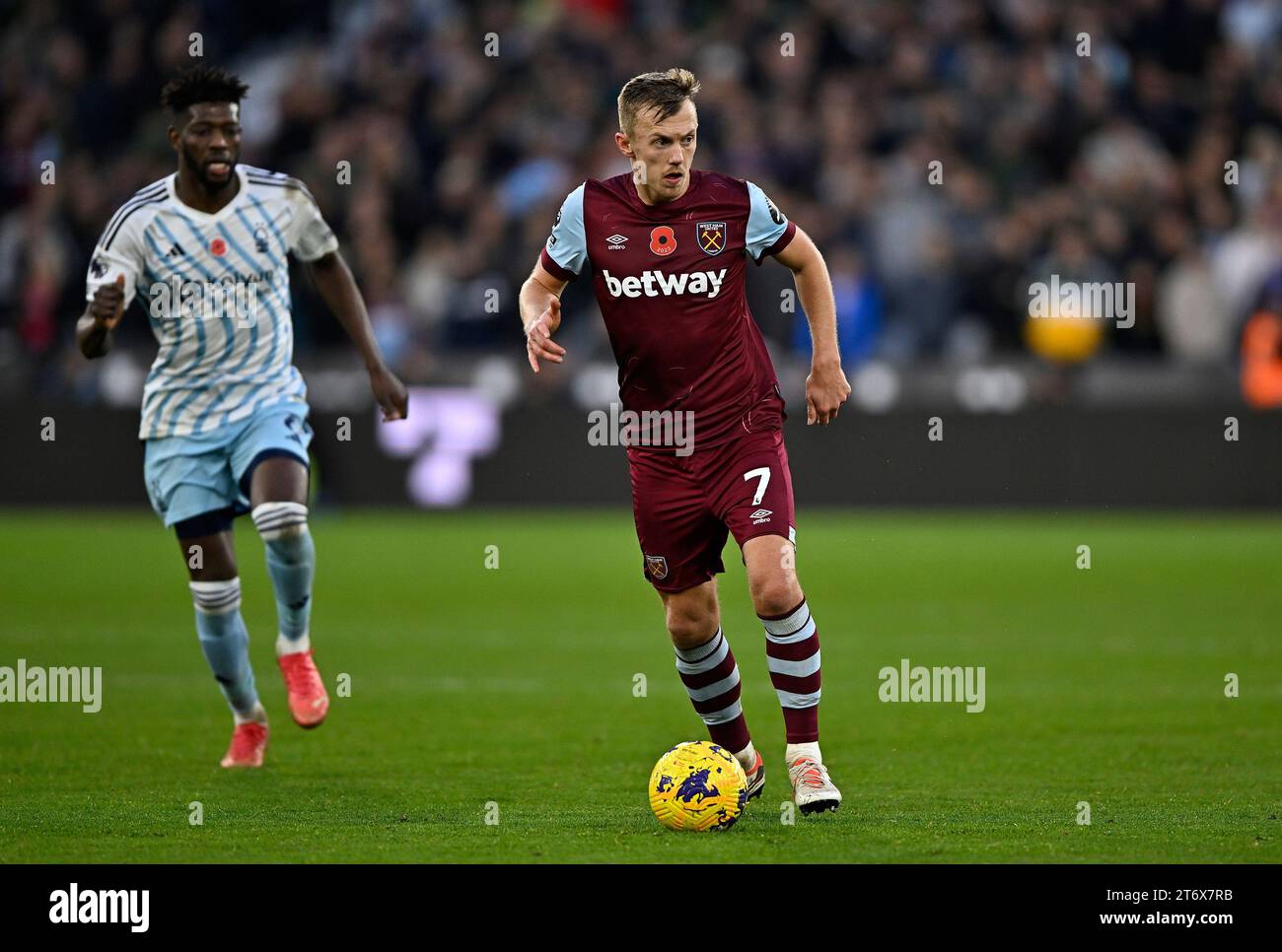 London UK 12th November 2023. James Ward-Prowse (West Ham) during the West Ham vs Nottingham ...