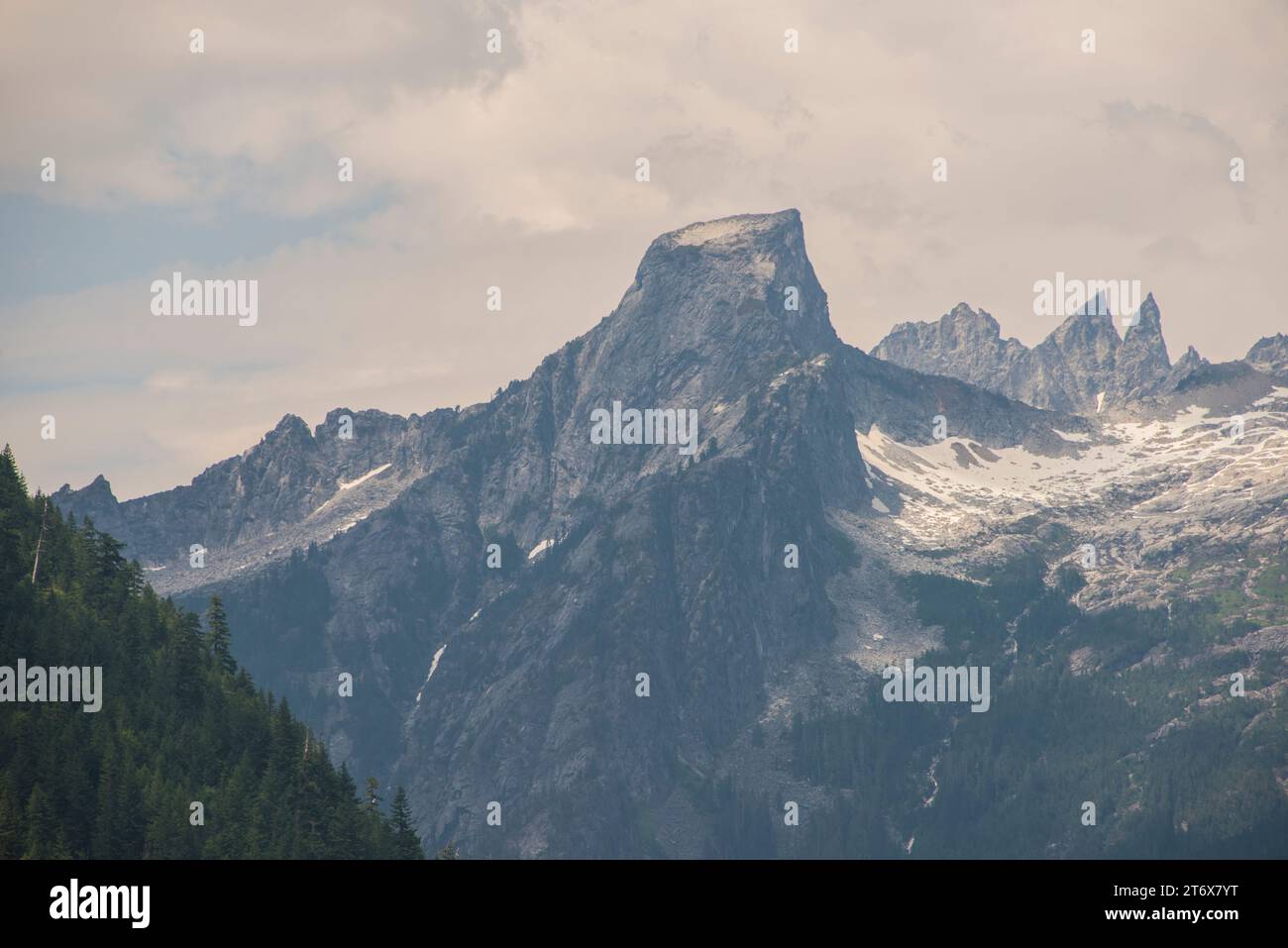 The Pickett Range of mountains as viewed from nature trail at visitor ...