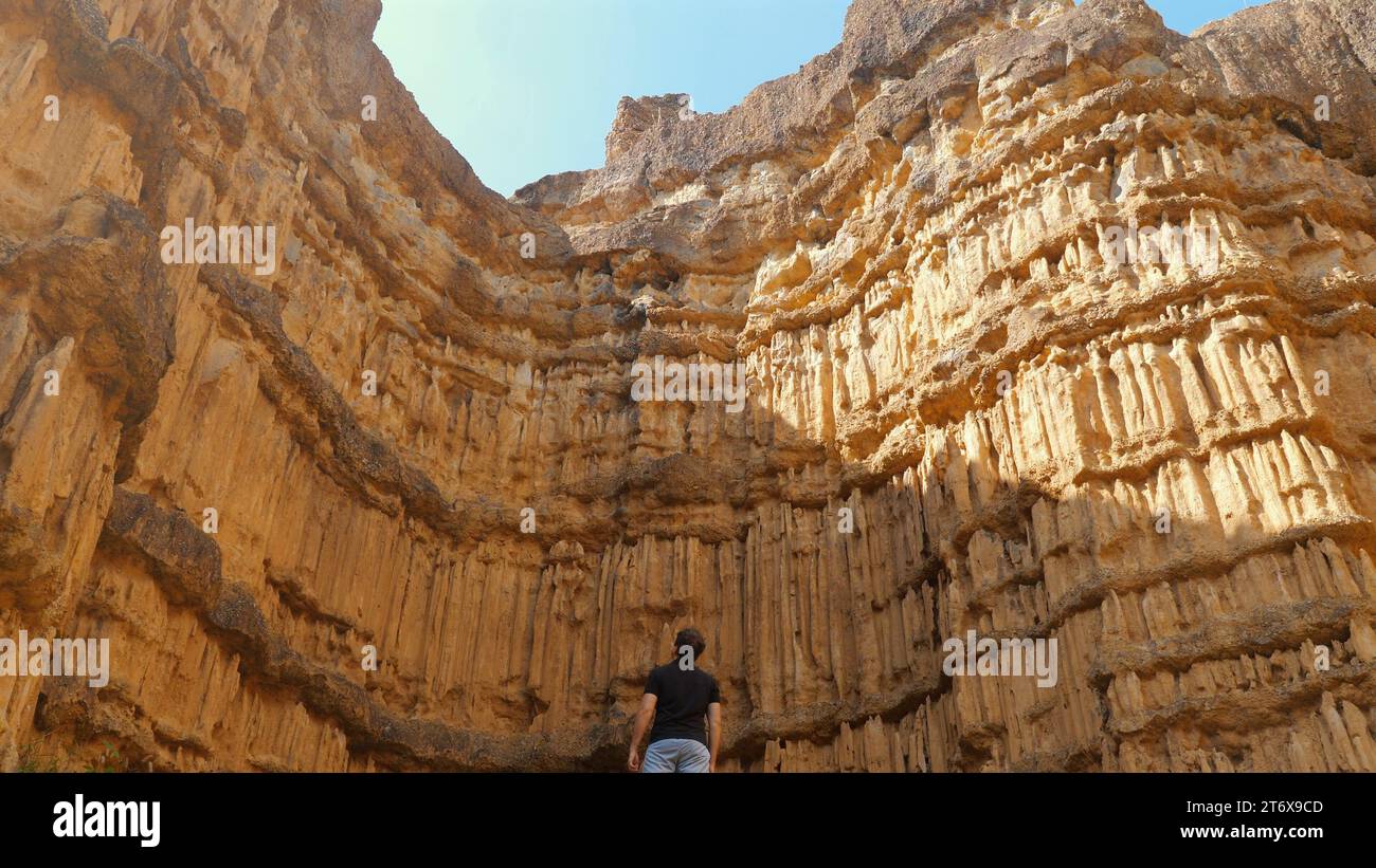 Man standing in awe mountains hi-res stock photography and images - Alamy