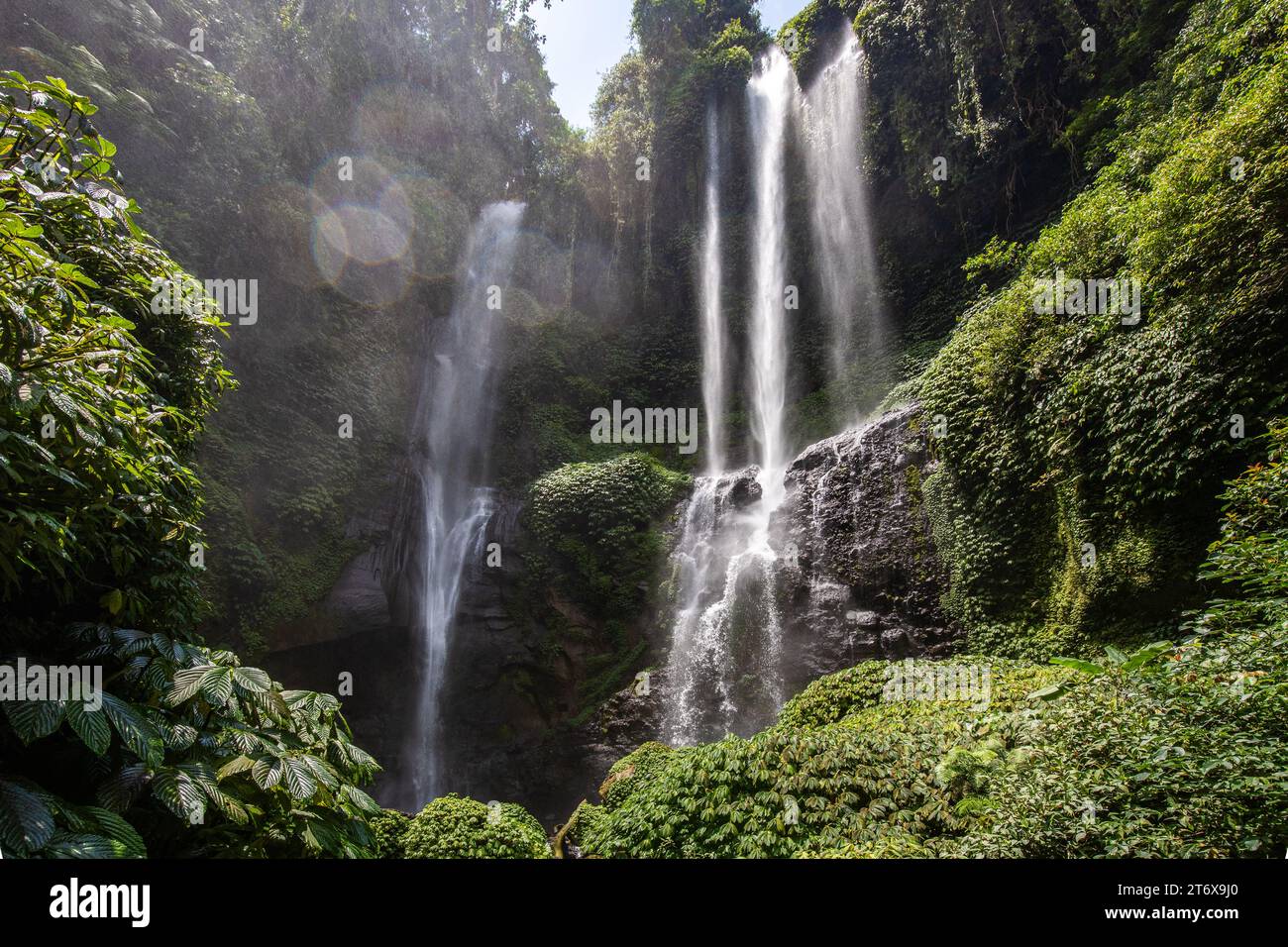 The Sekumpul Waterfall, a large waterfall in the middle of the jungle ...