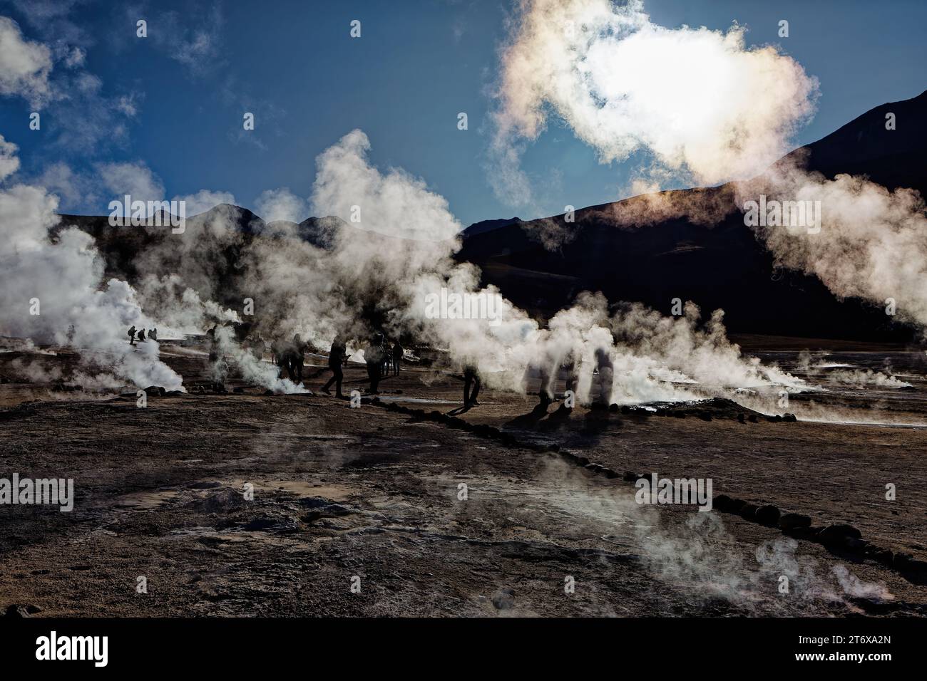 Breathtaking sunrise at Geysers El Tatio in the Atacama Desert - Chile ...