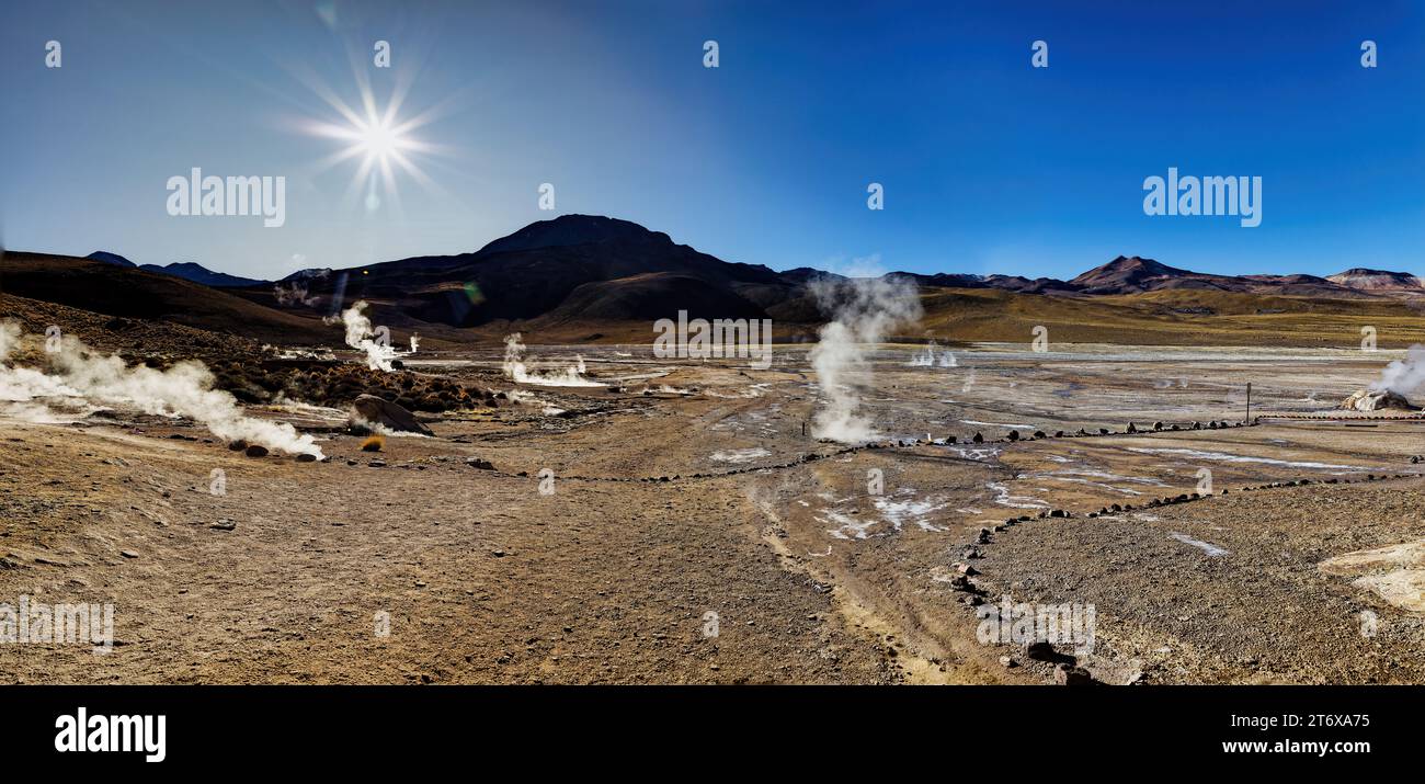 Breathtaking sunrise at Geysers El Tatio in the Atacama Desert - Chile ...