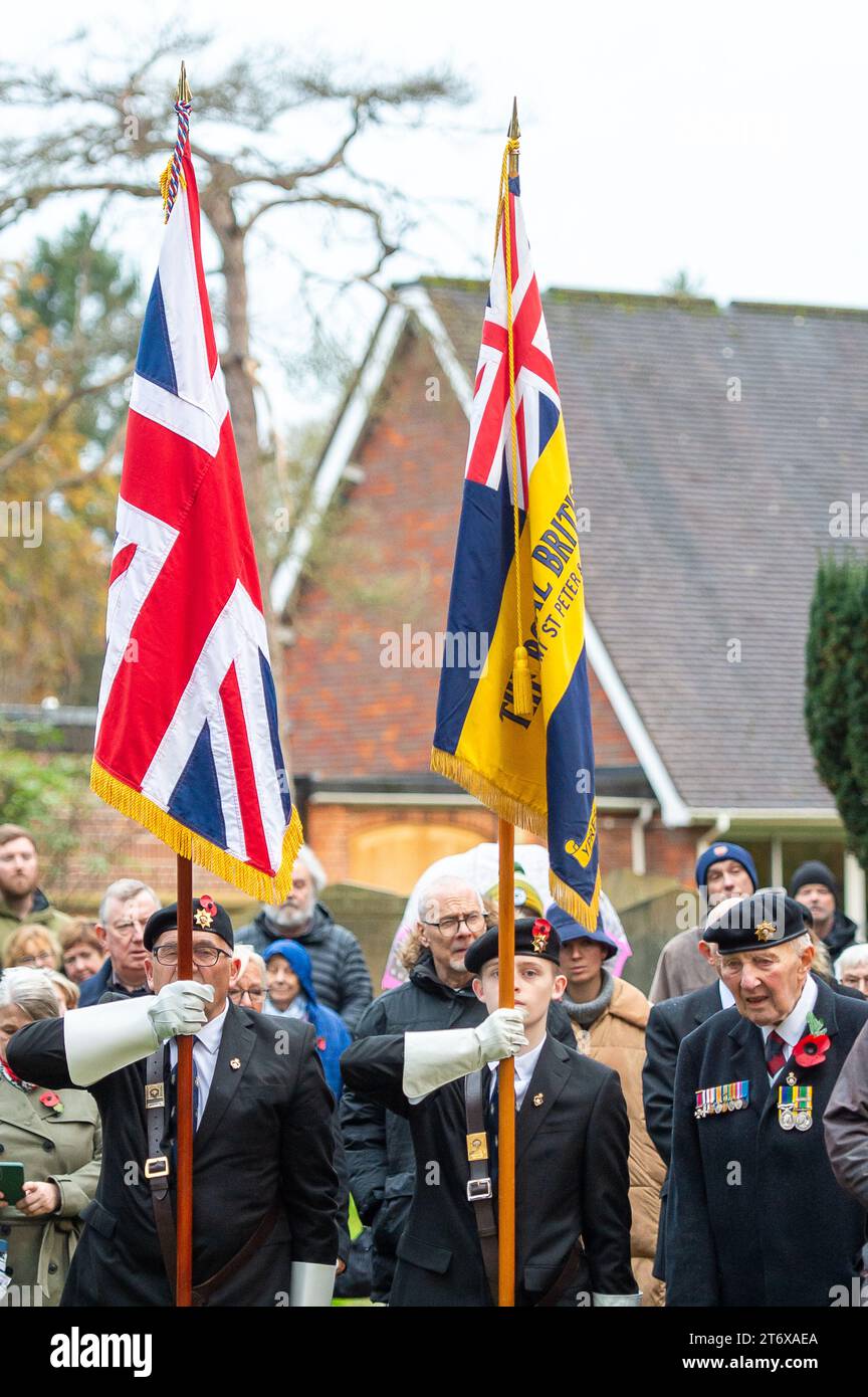 Chalfont St Peter, UK. 12th November, 2023. Hundreds packed the streets ...
