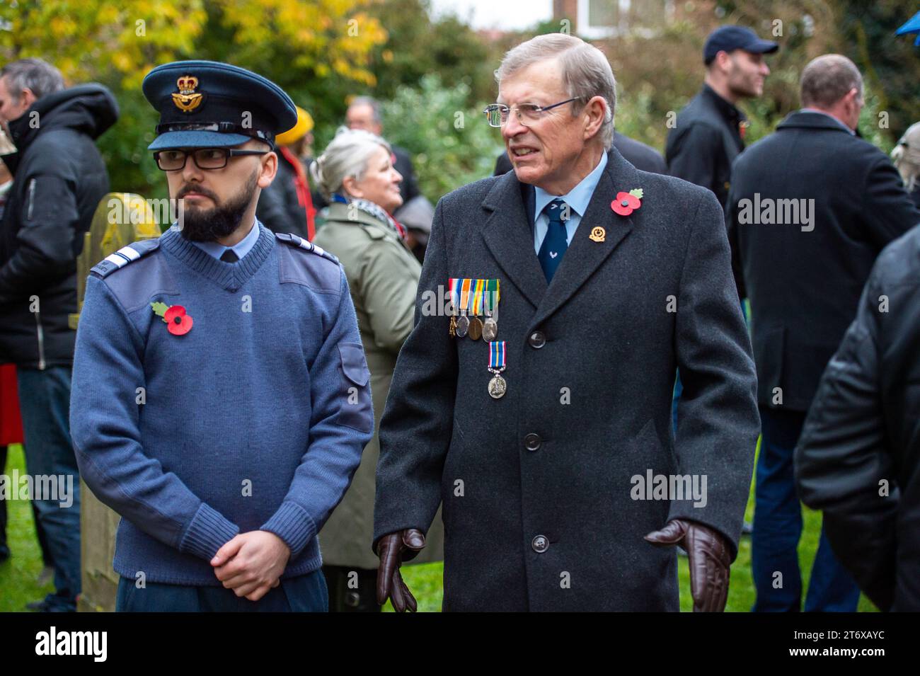 Chalfont St Peter, UK. 12th November, 2023. Hundreds packed the streets ...
