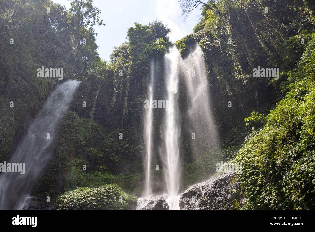 The Sekumpul Waterfall, a large waterfall in the middle of the jungle ...