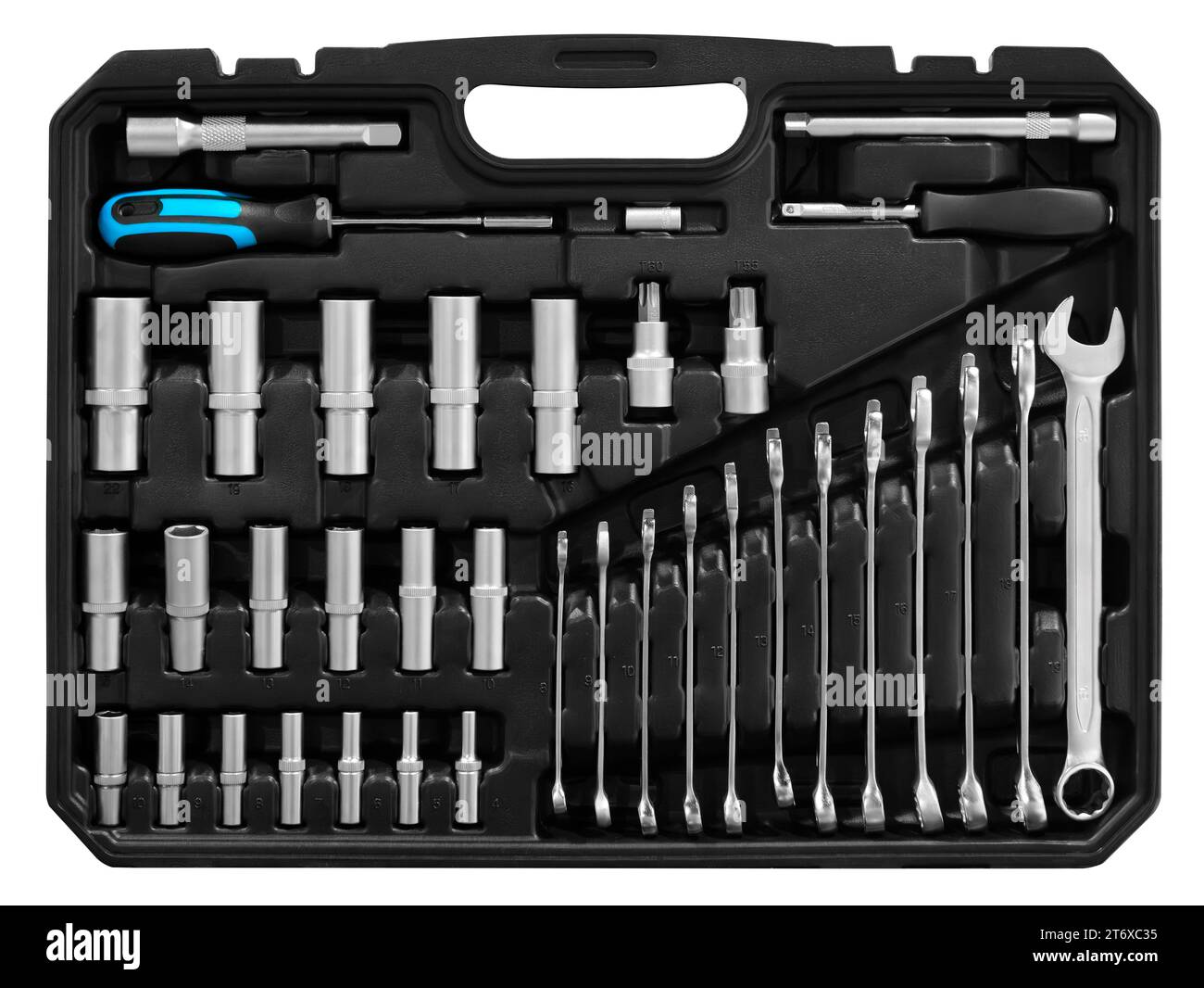 mechanics tool kit in black box, close-up of mechanics tool kit Stock ...