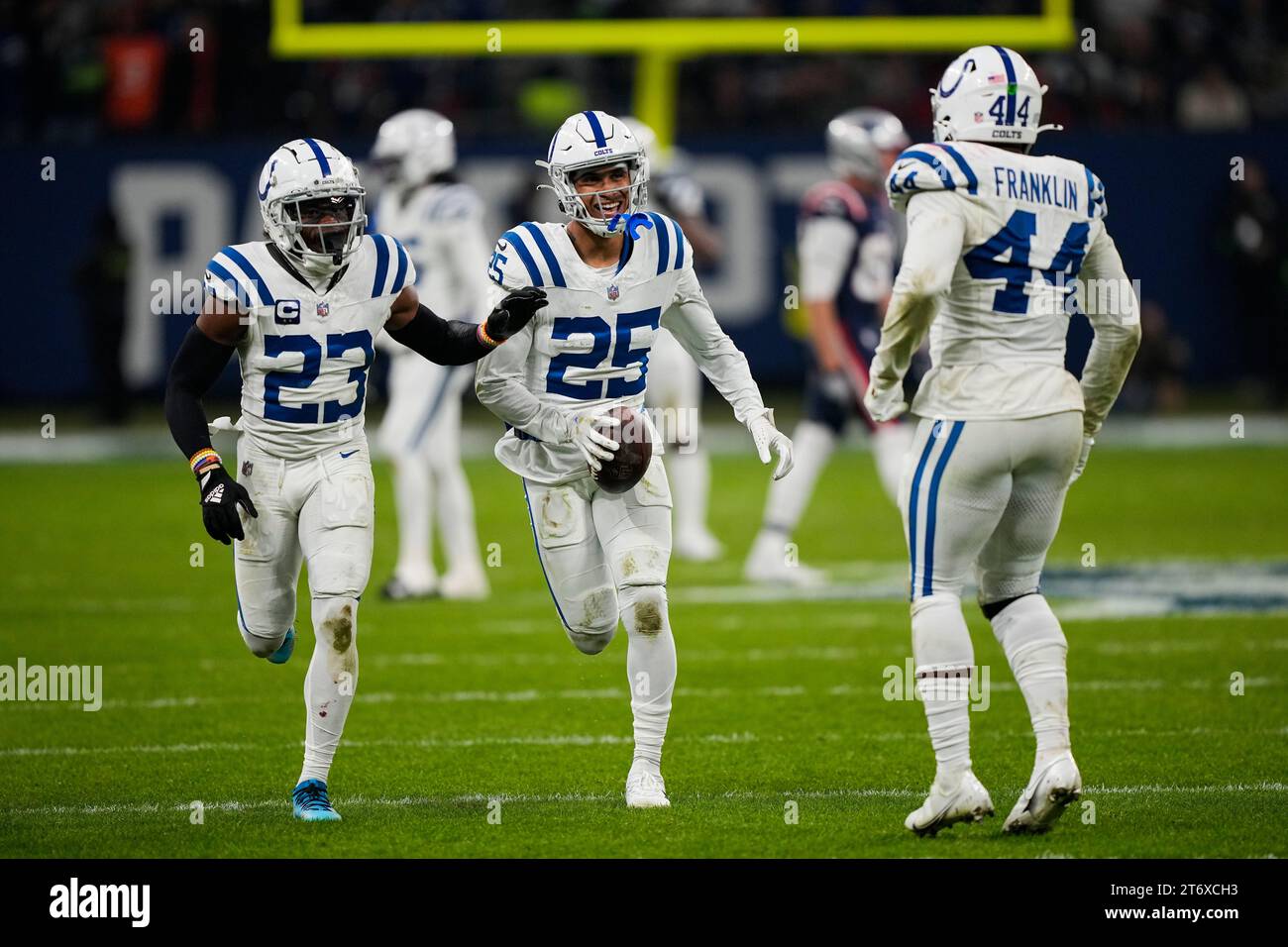 Indianapolis Colts safety Rodney Thomas II (25) celebrates his game ...