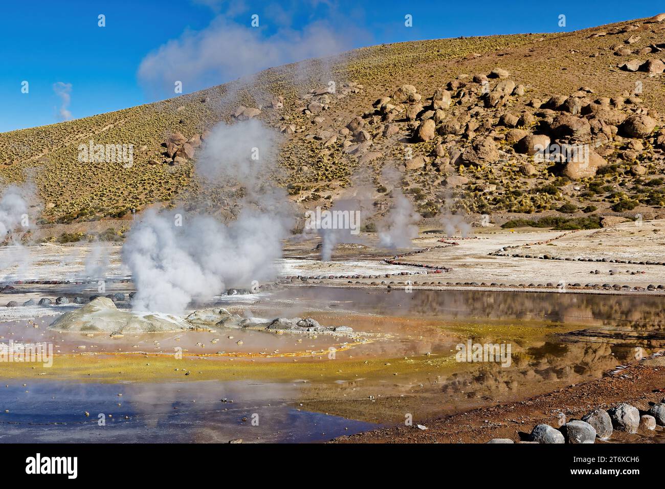 Breathtaking sunrise at Geysers El Tatio in the Atacama Desert - Chile ...