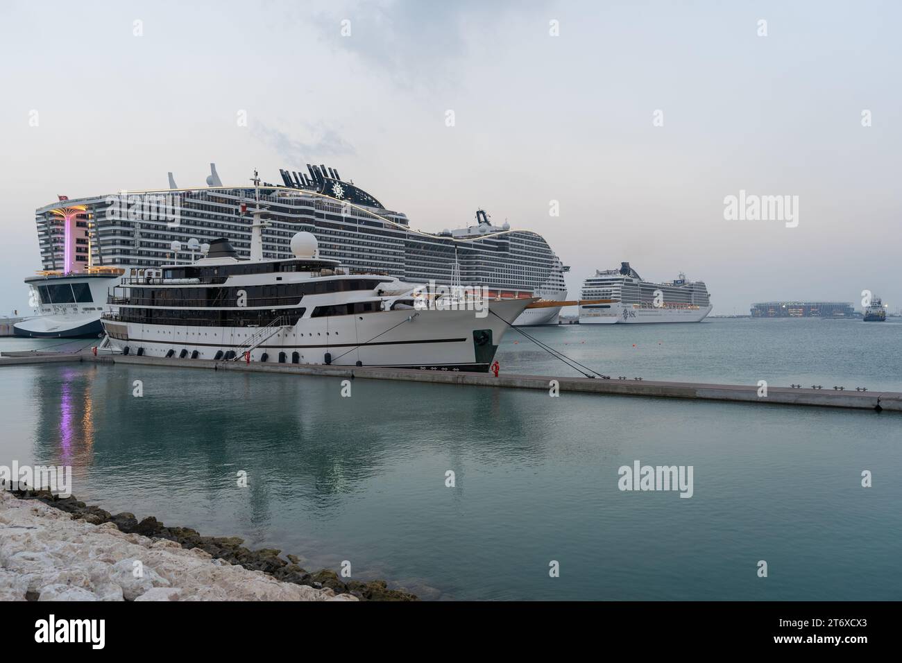Doha, Qatar - December 20, 2022: The MSC Poesia cruise ship hotel ...
