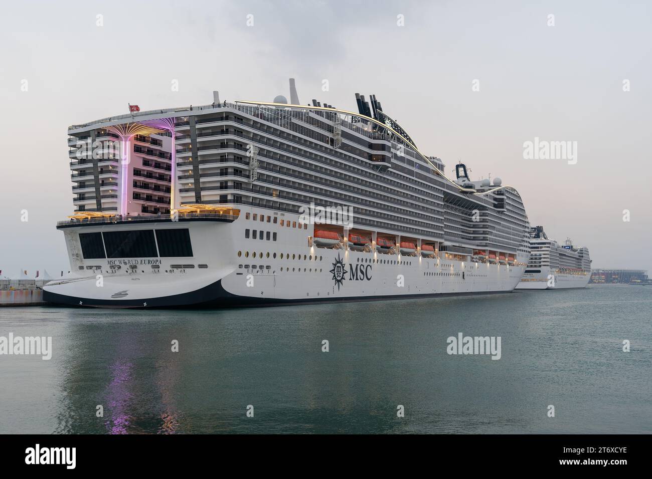 Doha, Qatar - December 20, 2022: The MSC Poesia cruise ship hotel ...
