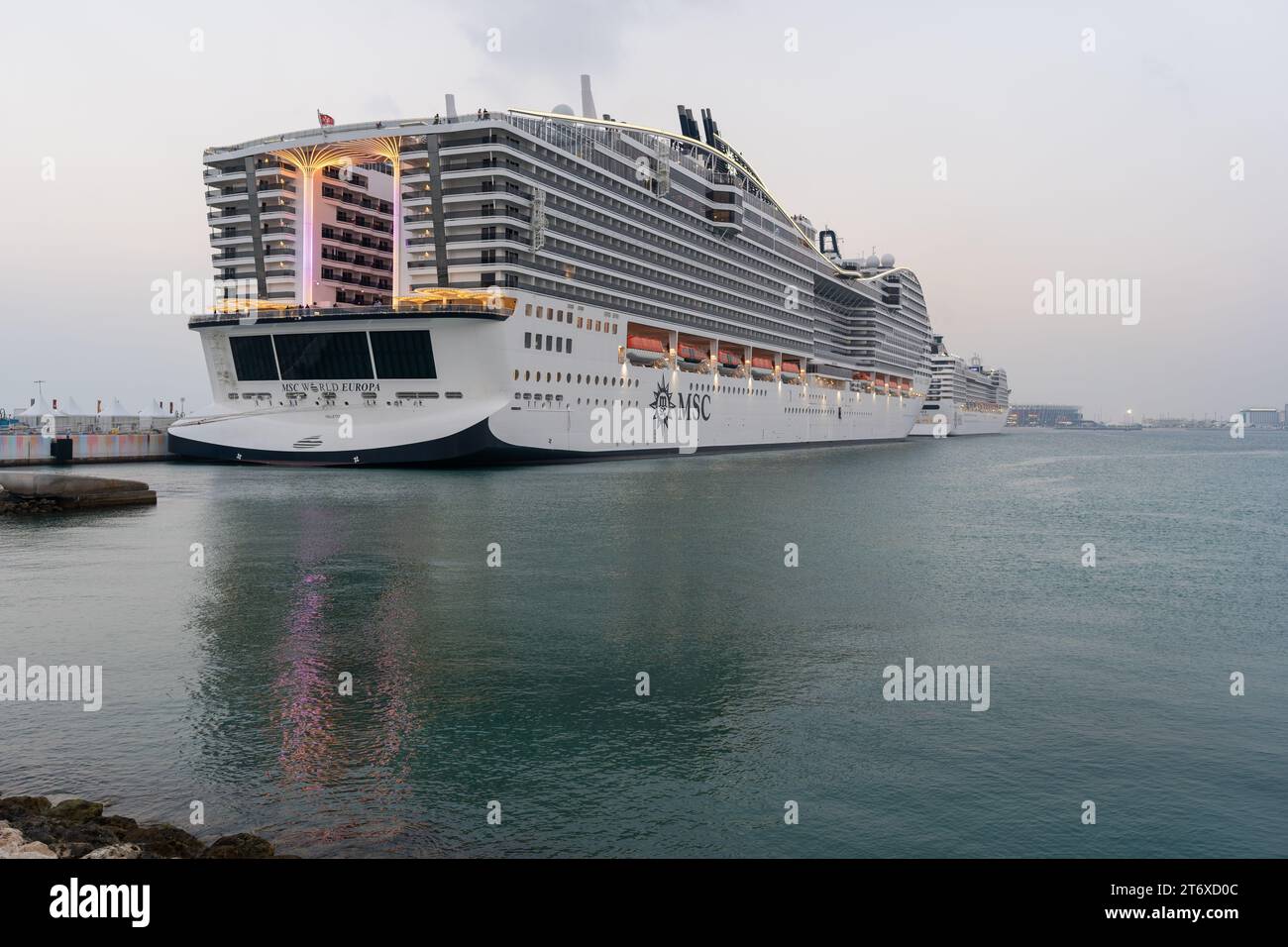 Doha, Qatar - December 20, 2022: The MSC Poesia cruise ship hotel ...