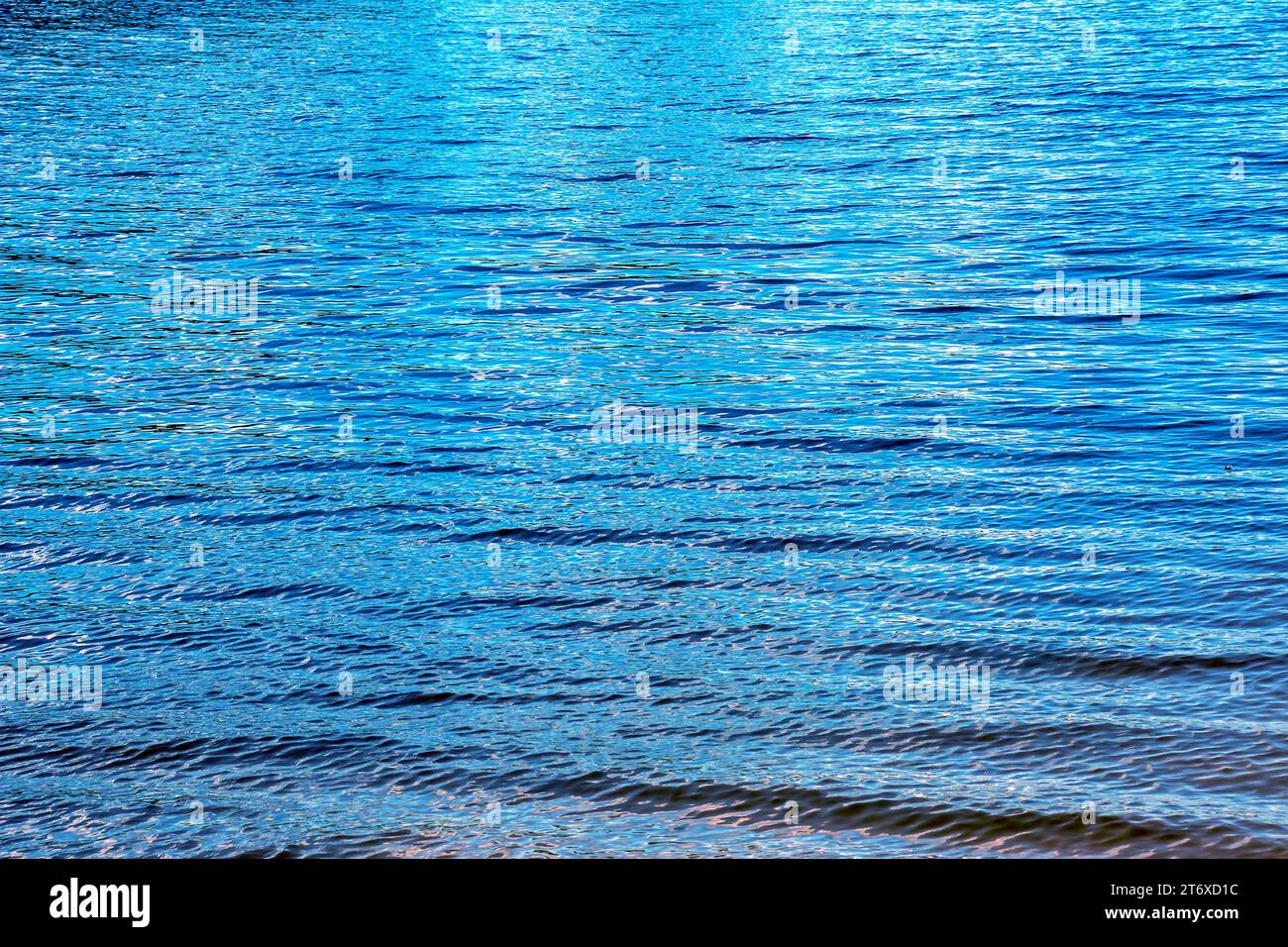 Water ripple texture background. Wavy water surface during sunset ...