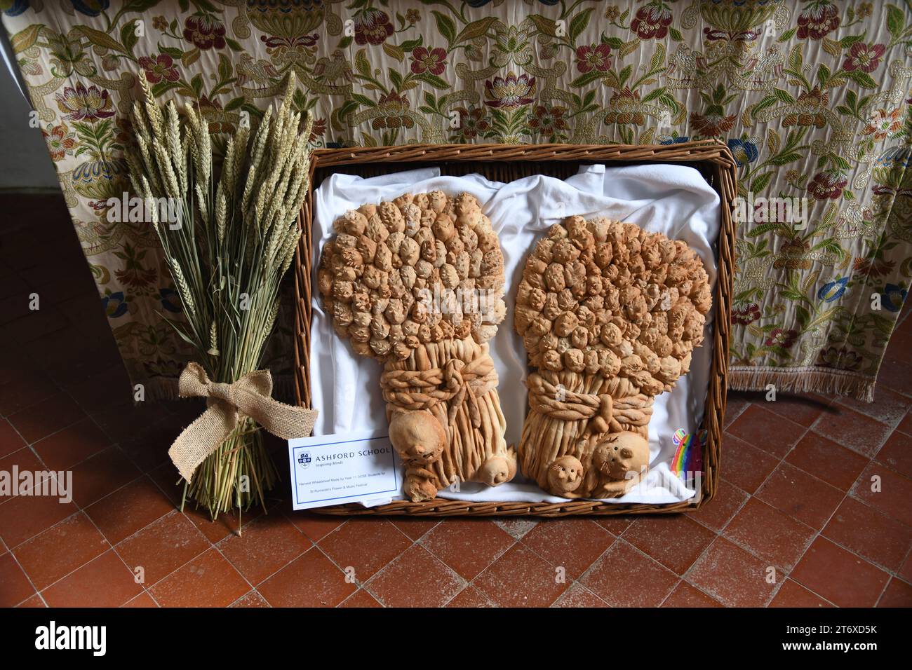 Harvest Wheatsheaf in a church Stock Photo - Alamy
