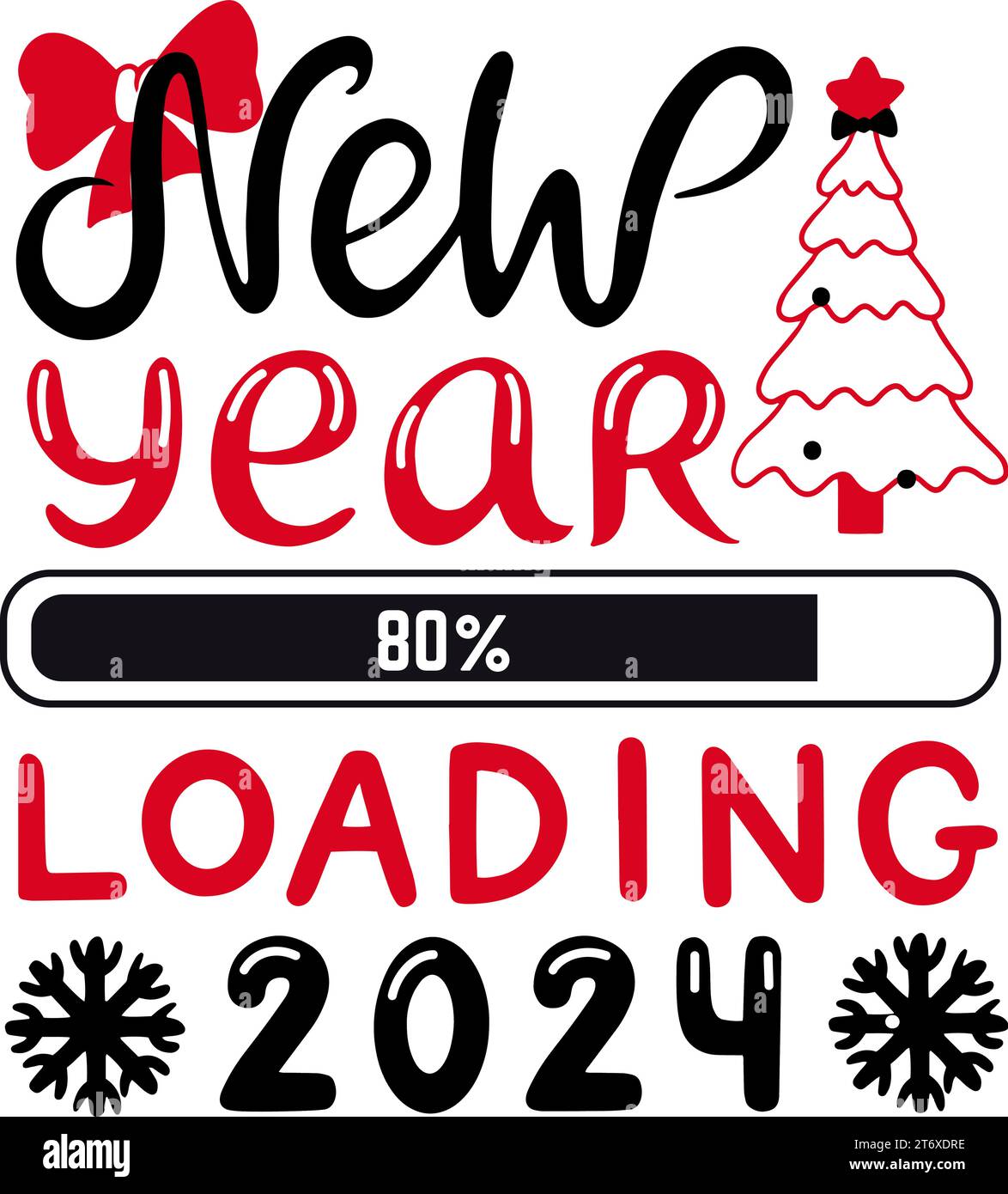 New year loading doodle poster template. Lettering printable design ...