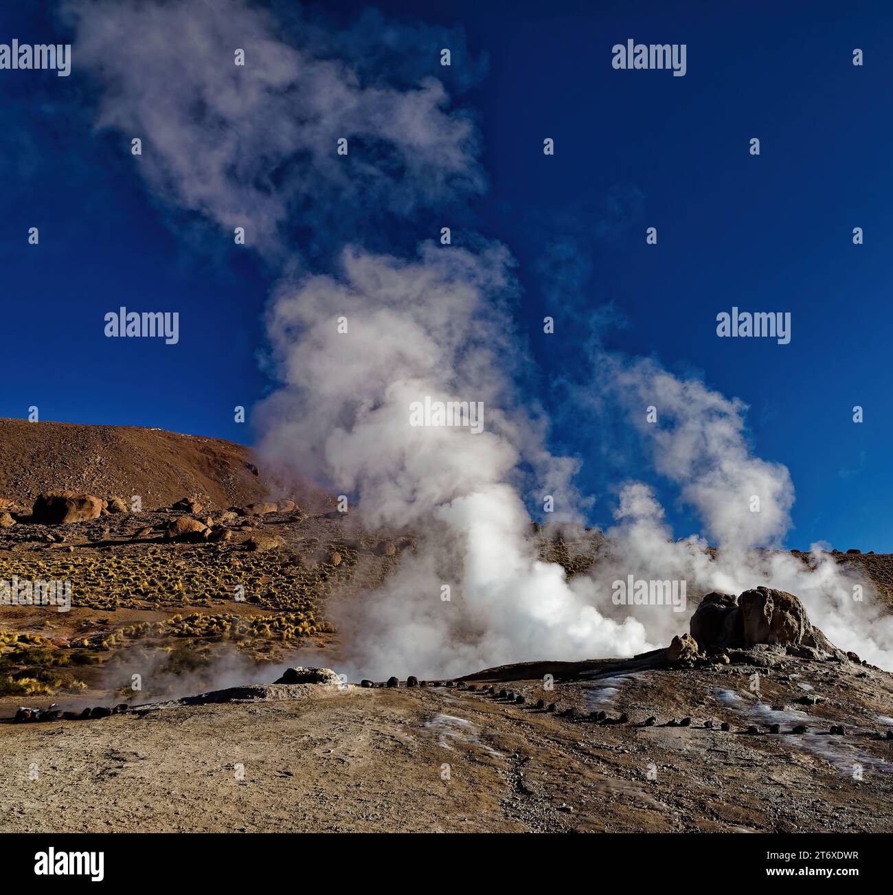 Breathtaking sunrise at Geysers El Tatio in the Atacama Desert - Chile ...