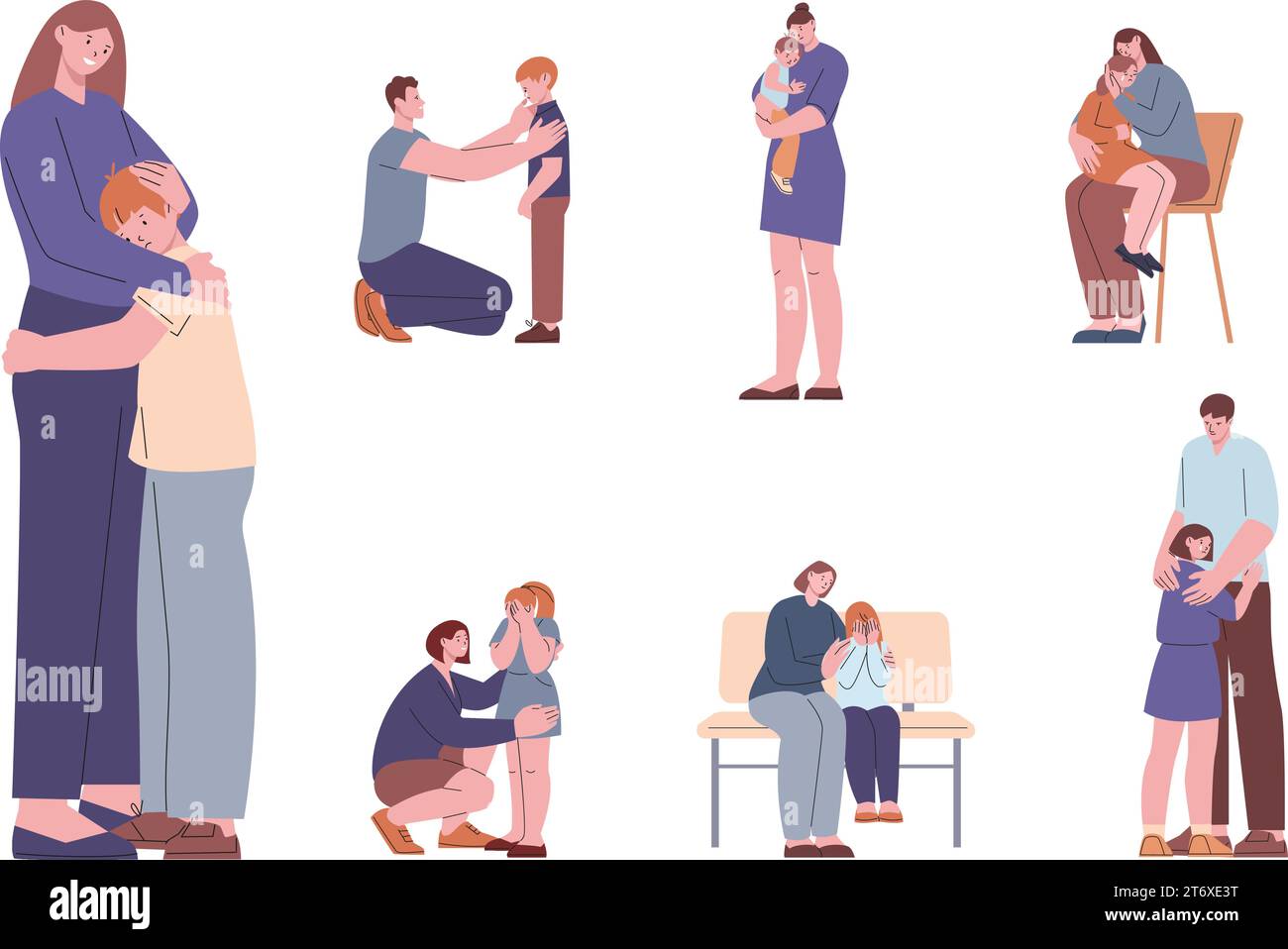 Father kissing crying child Stock Vector Images - Alamy