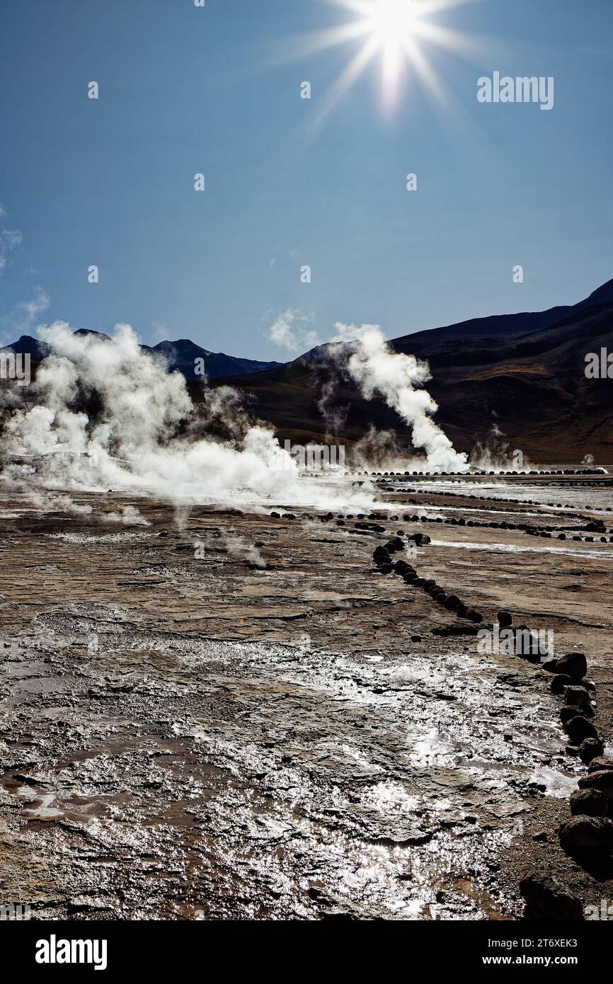 Breathtaking sunrise at Geysers El Tatio in the Atacama Desert - Chile ...