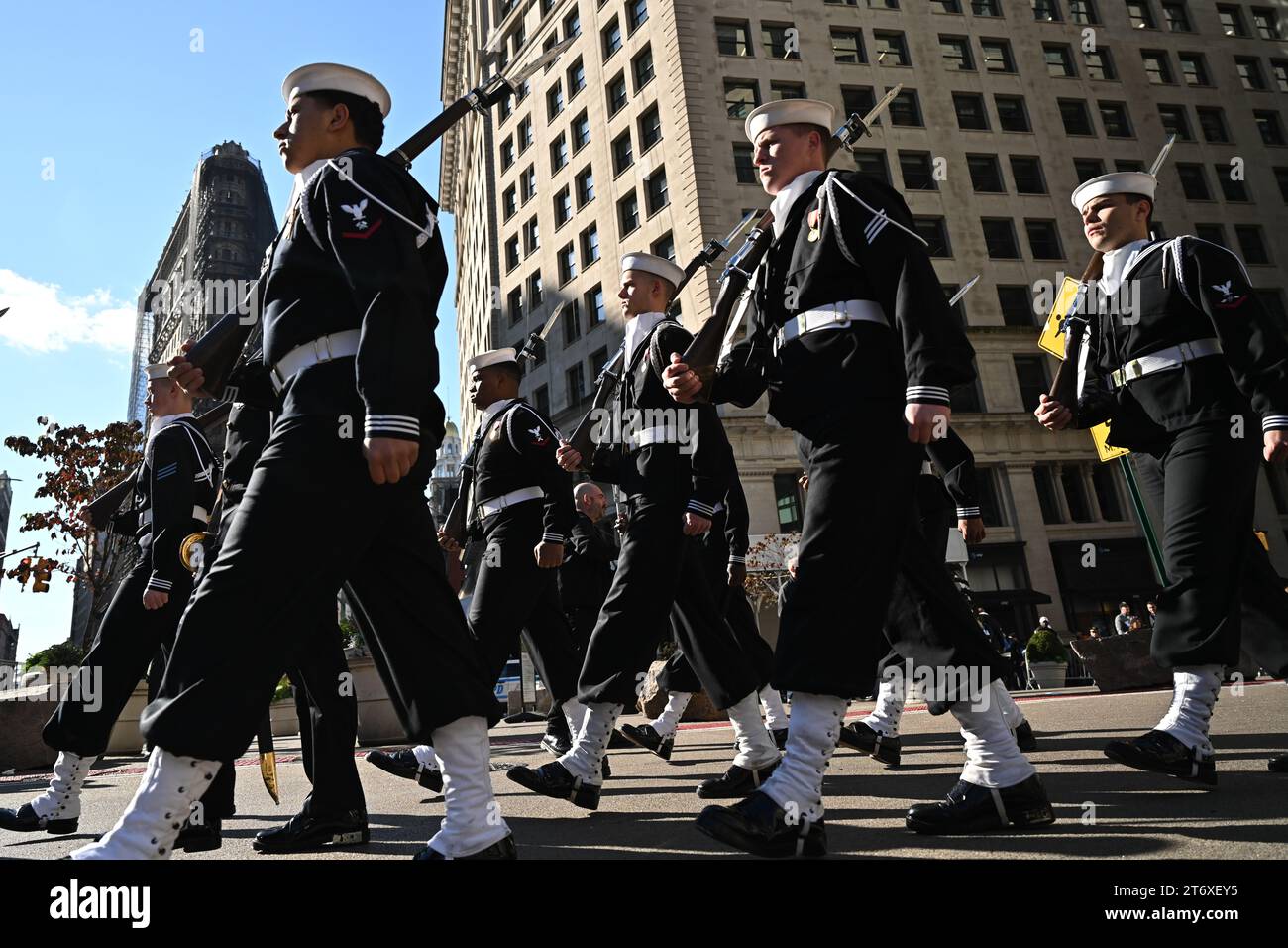 The US Navy marches in the 104th annual New York City Veterans Day ...