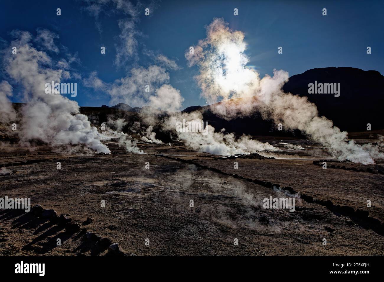 Breathtaking sunrise at Geysers El Tatio in the Atacama Desert - Chile ...