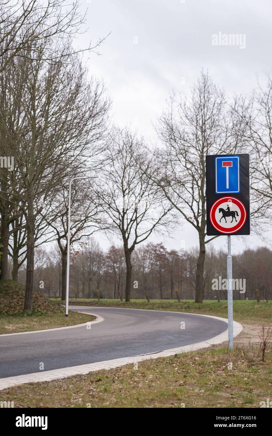 Dutch traffic sign with a dual function. The upper symbol indicates you ...