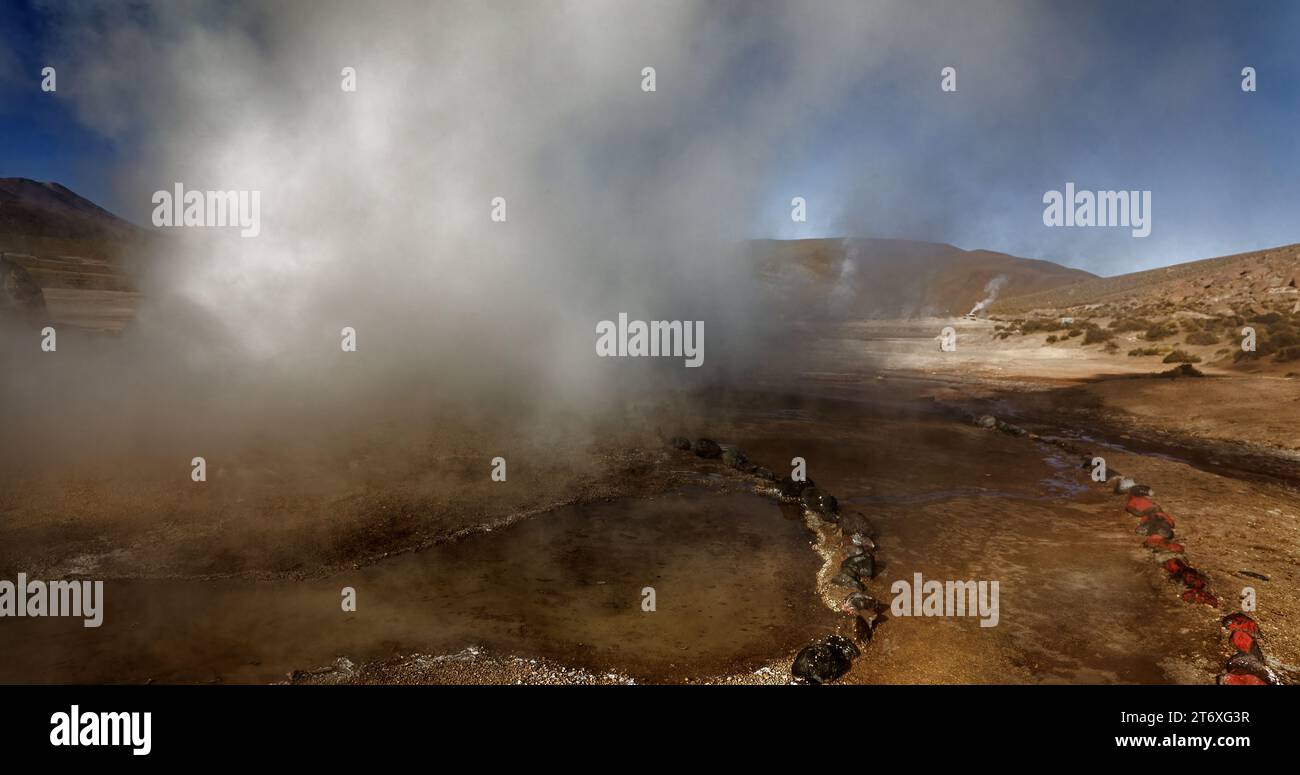 Breathtaking sunrise at Geysers El Tatio in the Atacama Desert - Chile ...
