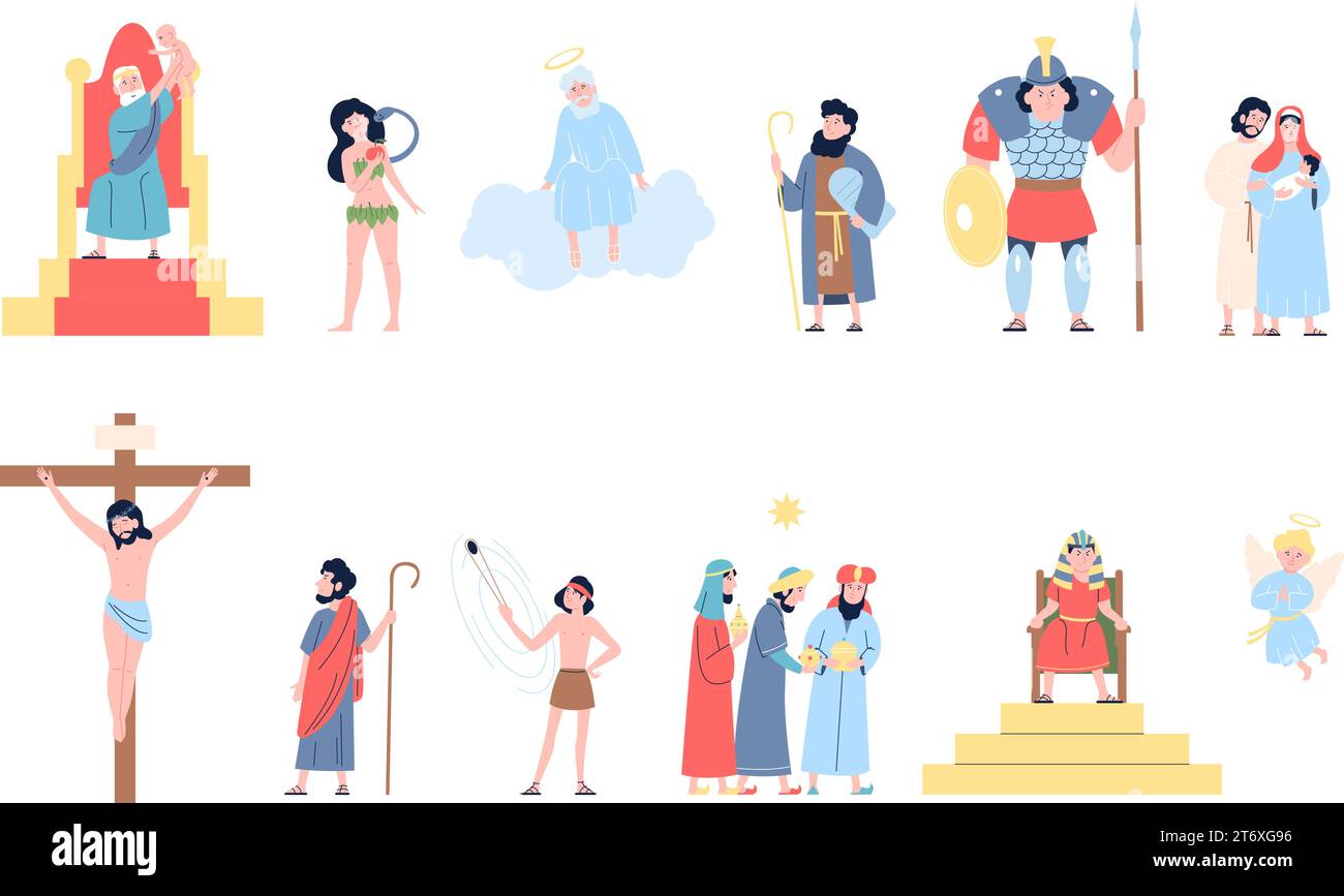 Bible characters. Holy historical and mythologies people, christian ...