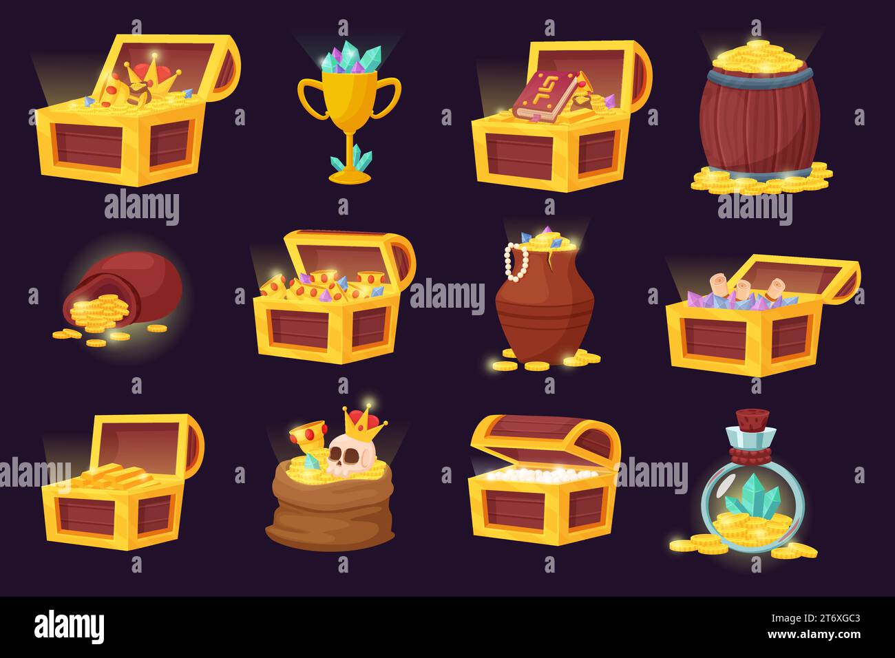Pirate treasure chest, coins hi-res stock photography and images - Alamy