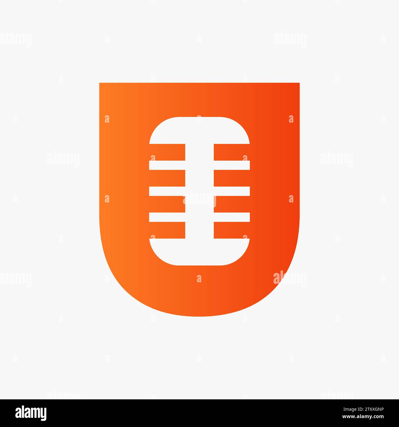 Letter U Podcast Logo. Music Symbol Vector Template Stock Vector Image ...