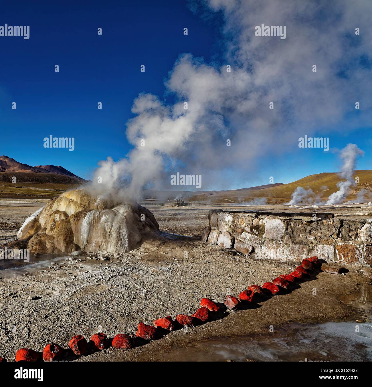 Breathtaking sunrise at Geysers El Tatio in the Atacama Desert - Chile ...