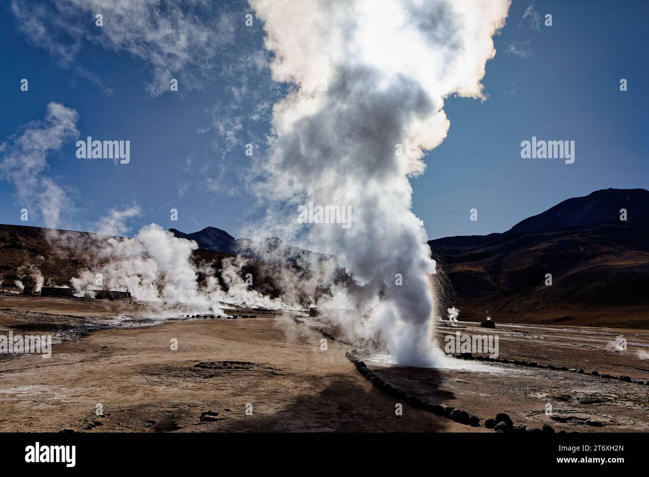 Breathtaking sunrise at Geysers El Tatio in the Atacama Desert - Chile ...