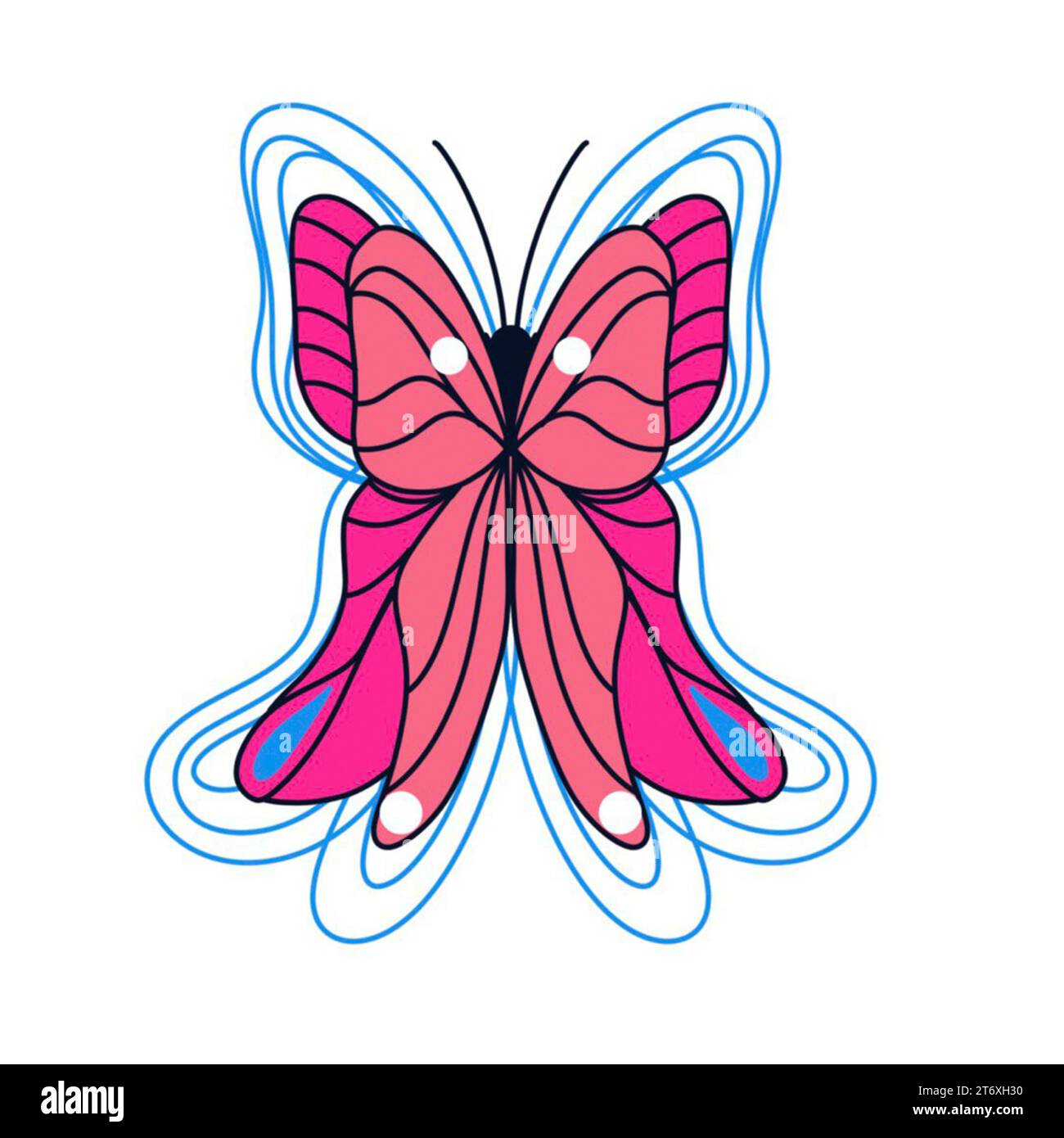 illustration of bright butterflies on a white background Stock Photo ...