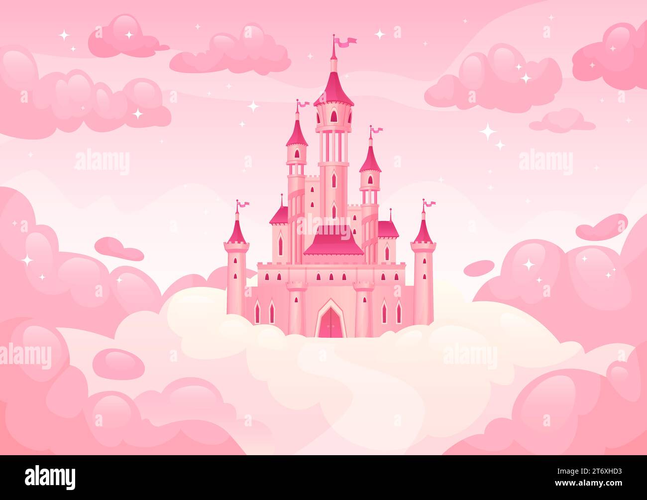 Princess in tower cartoon illustration Stock Vector Images - Alamy