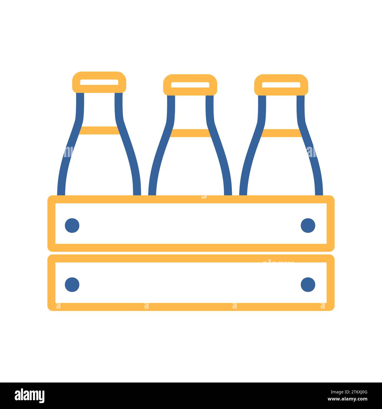 Milk wooden box. Milk bottles crate vector icon. Dairy product sign ...