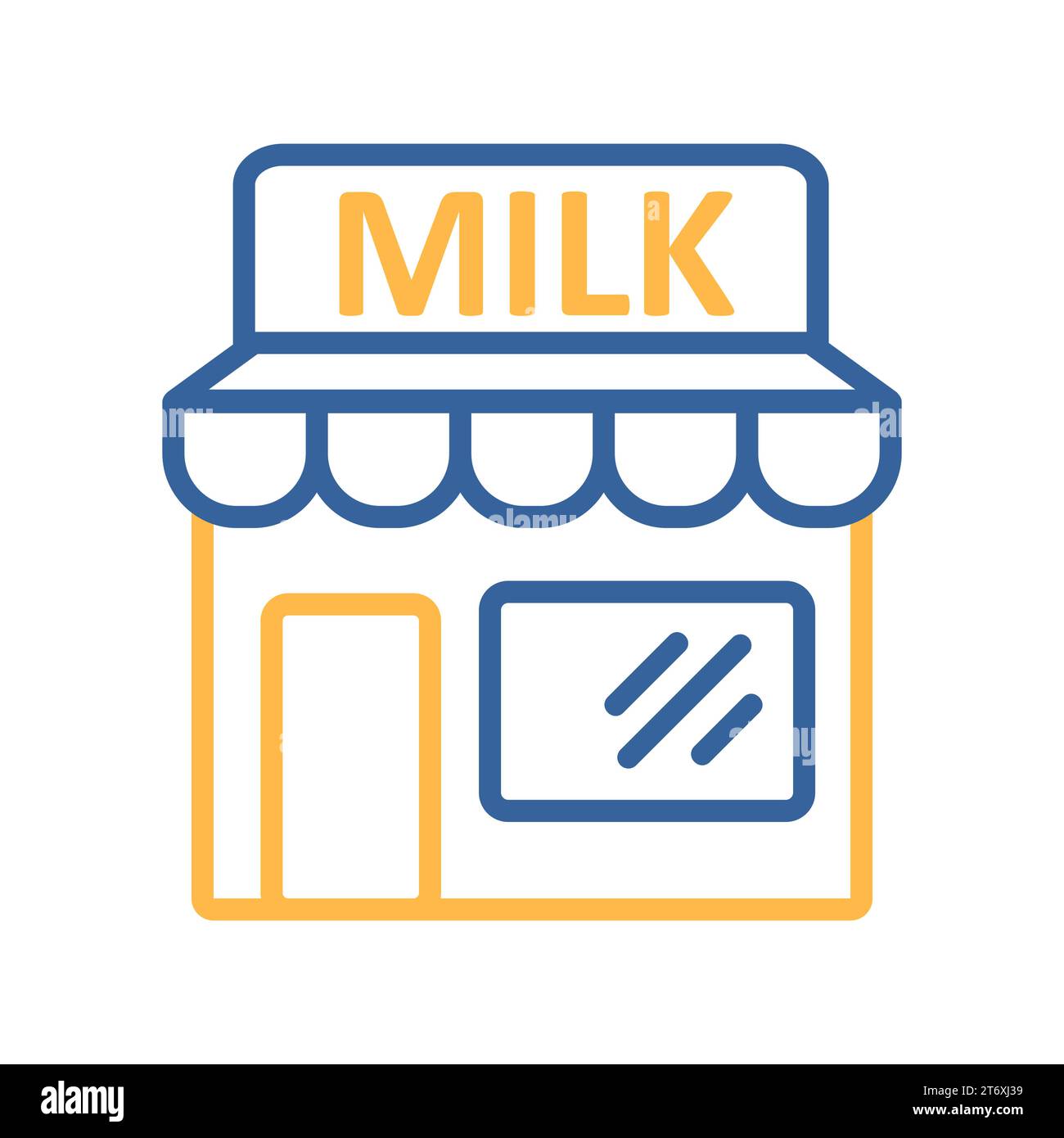 Dairy store facade vector icon. Dairy product sign. Graph symbol for ...