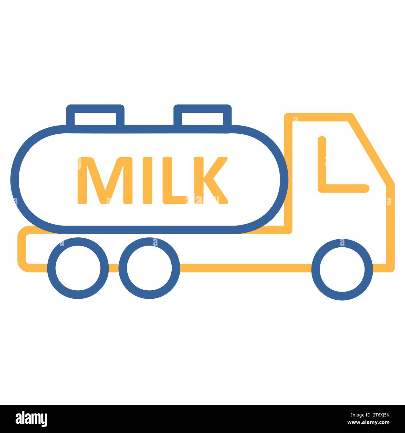 Dairy milk delivery service, truck with milk vector icon. Dairy product ...
