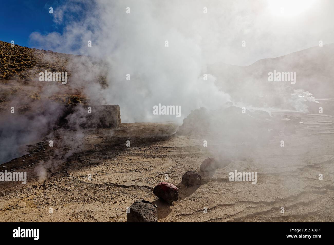 Breathtaking sunrise at Geysers El Tatio in the Atacama Desert - Chile ...