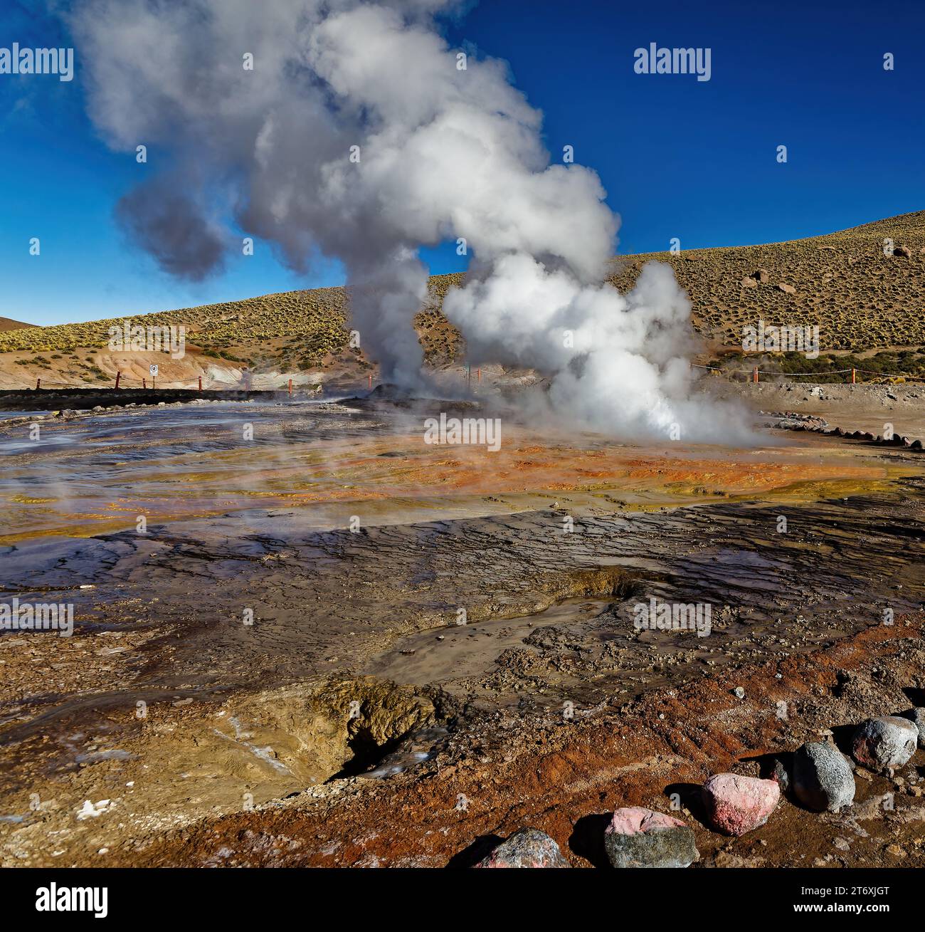 Breathtaking sunrise at Geysers El Tatio in the Atacama Desert - Chile ...