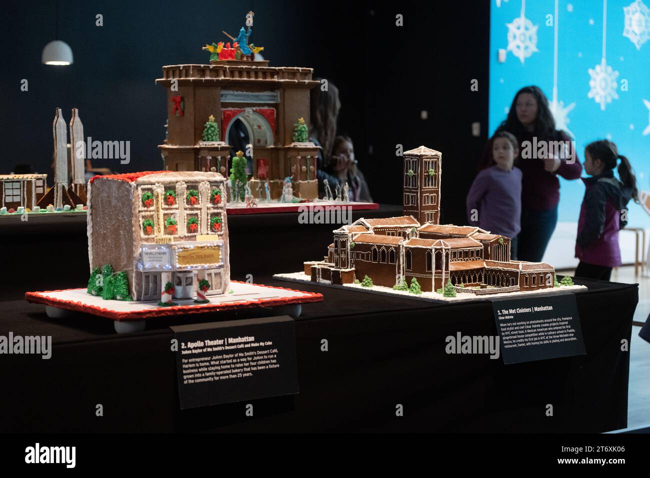 Gingerbread houses depicting New York City landmarks on display at the "Gingerbread NYC: The ...
