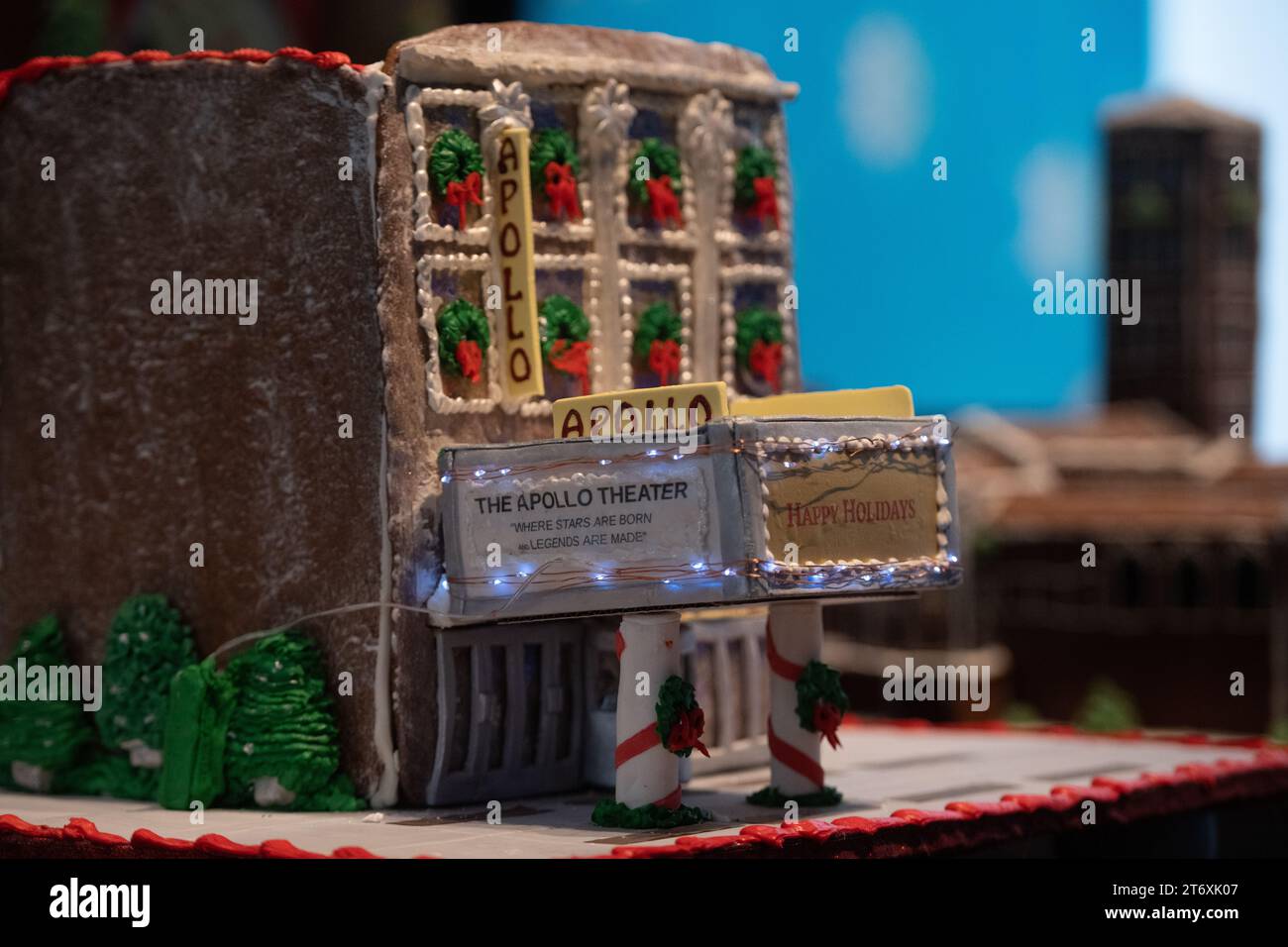 The Apollo Theater, re-created in gingerbread, on display at the ...
