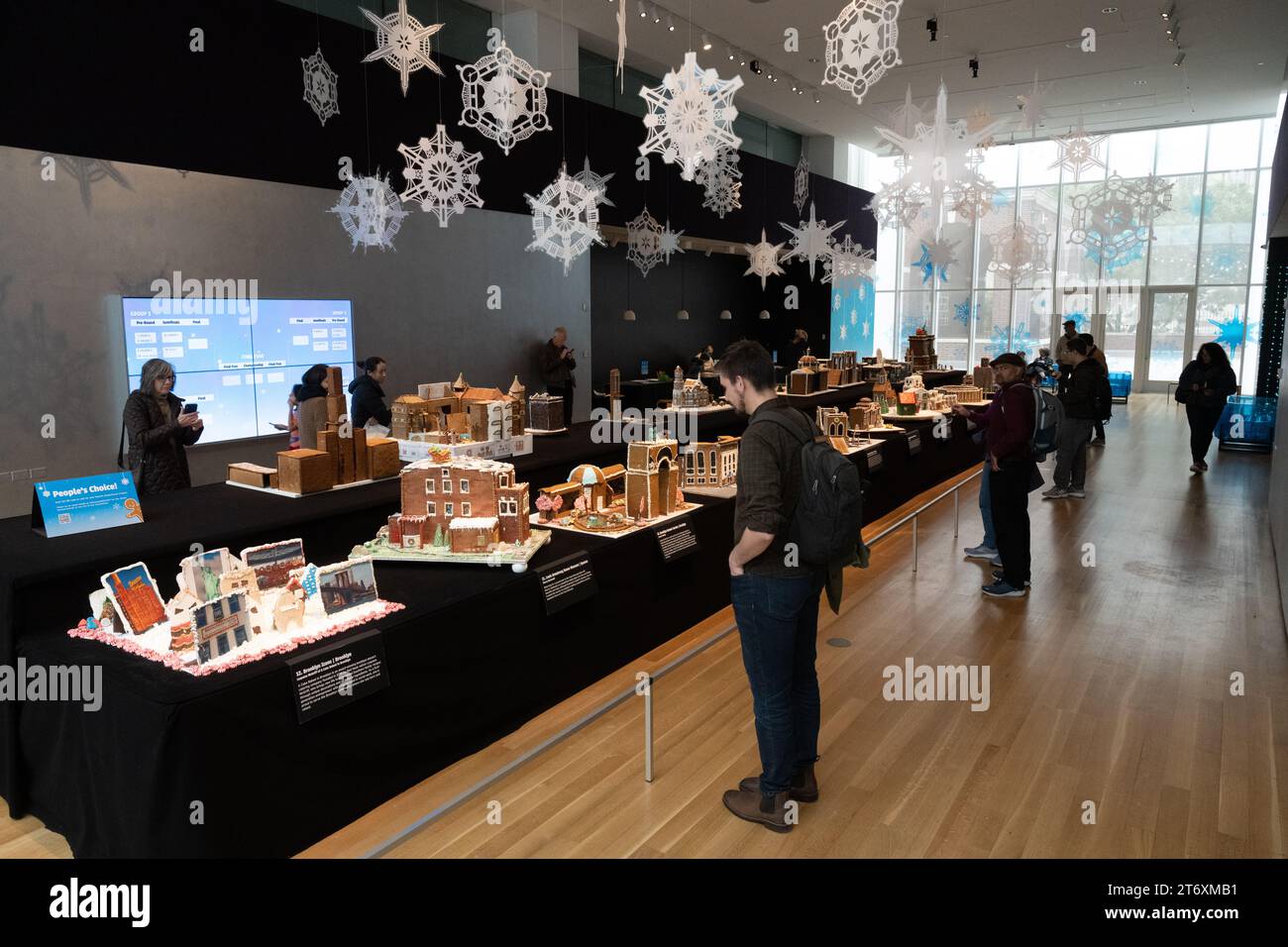 Gingerbread houses depicting New York City landmarks on display at the ...