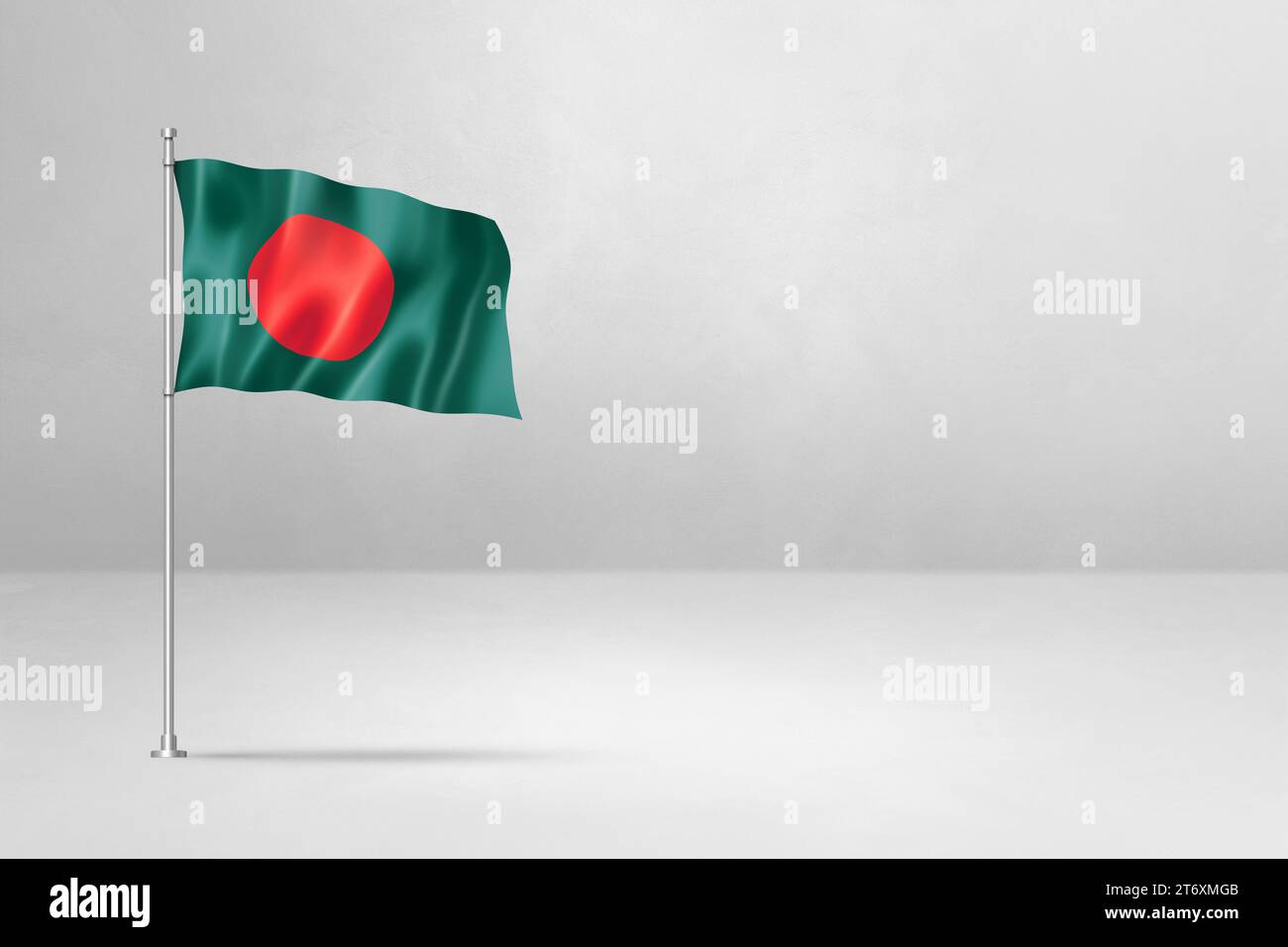 Bangladesh flag, 3D illustration, isolated on white concrete wall Stock ...