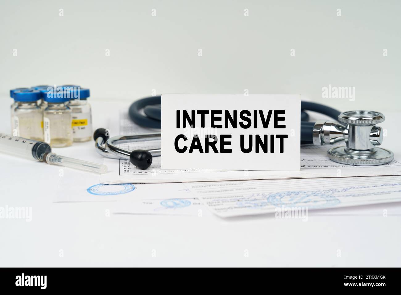 Medical concept. On the medical documents there is a stethoscope ...