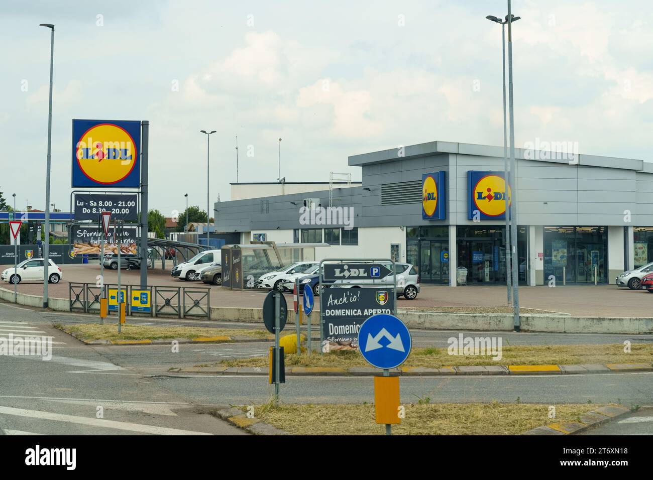 Parma, Italy - June 6, 2023: Lidl supermarket with the company logo on ...