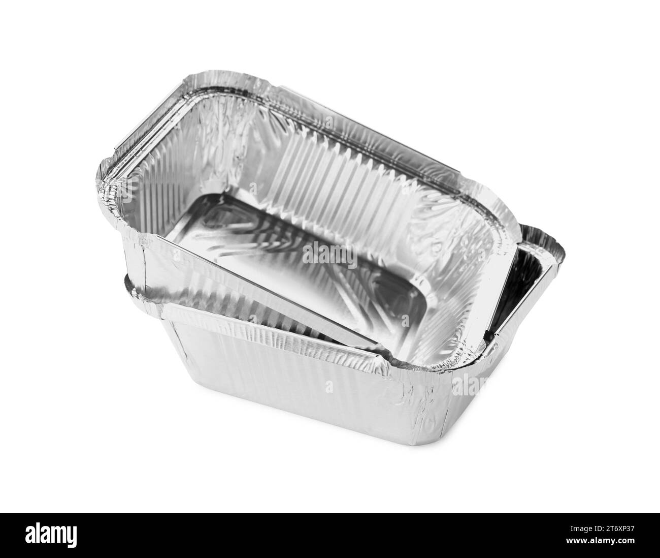 Two aluminum foil containers isolated on white Stock Photo - Alamy